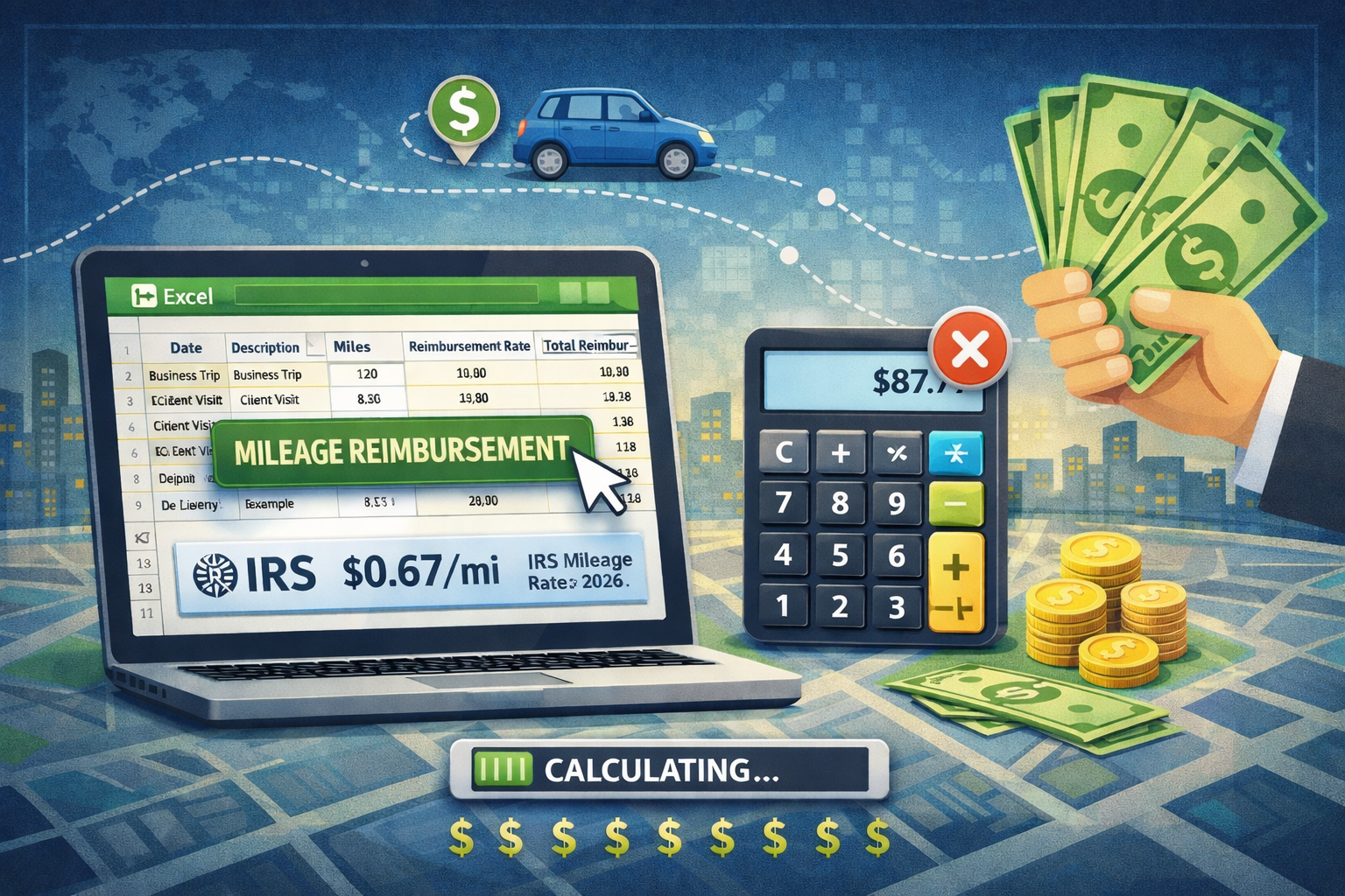 Convert Mileage to Reimbursement in Excel (2026 IRS Rate) | Step by ...