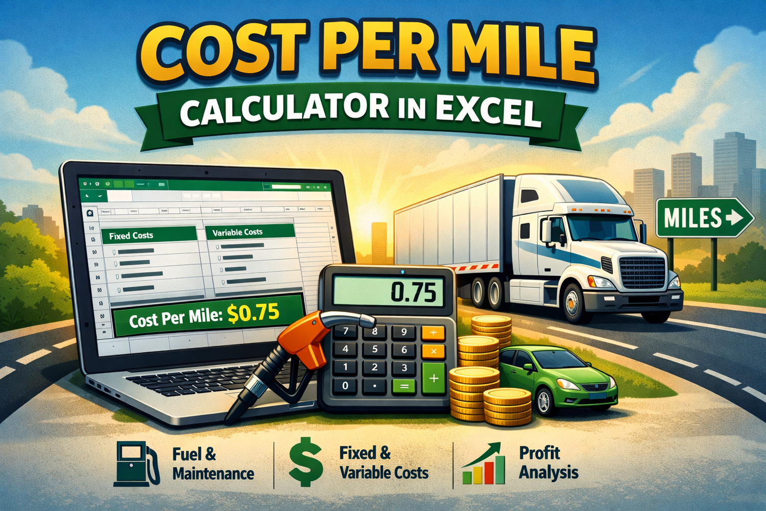 Cost Per Mile Calculator Excel | Calculate Trucking Costs Easily ...